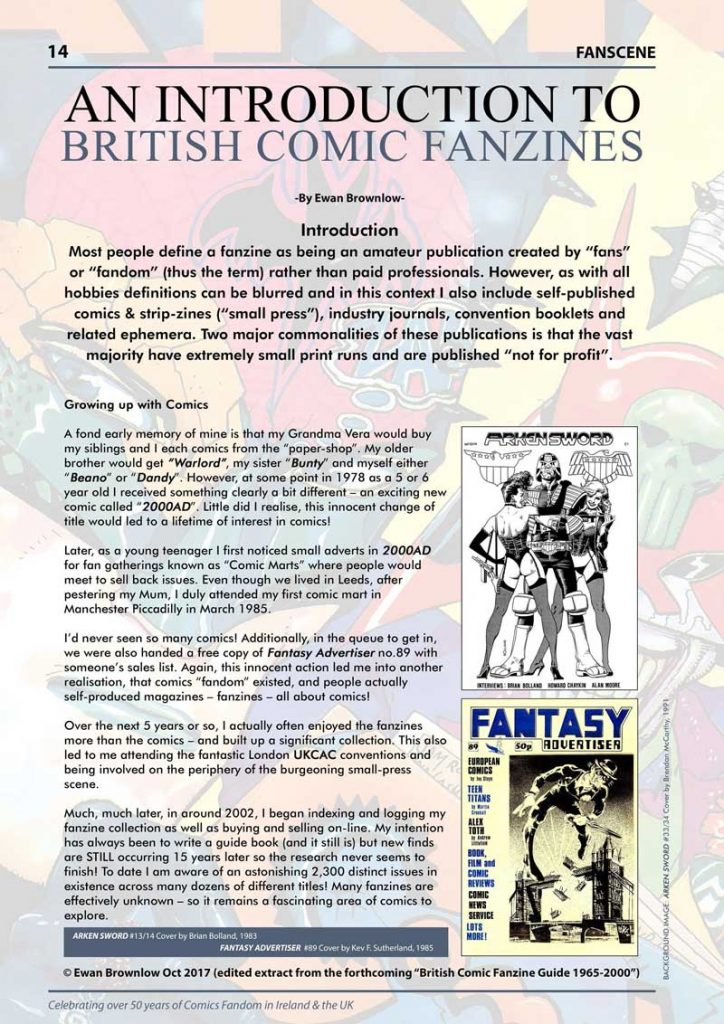 British comic fanzines celebrated in style in FANSCENE – a new fanzine ...
