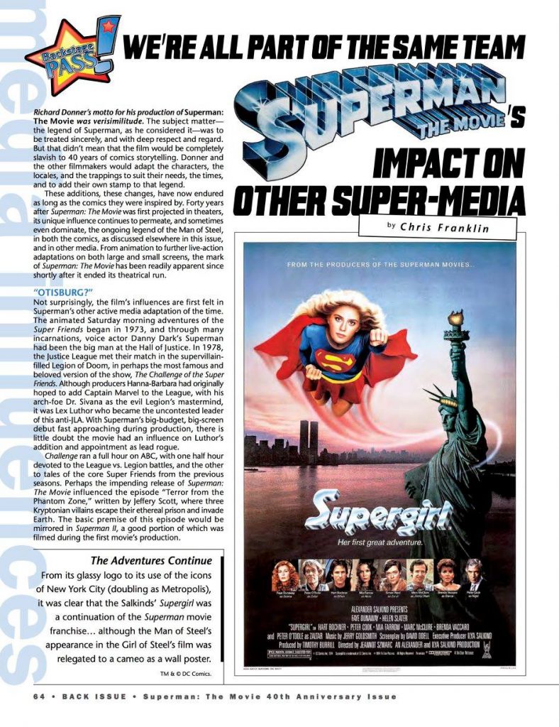 Back Issue magazine celebrates landmark Superman: The Movie 40th ...