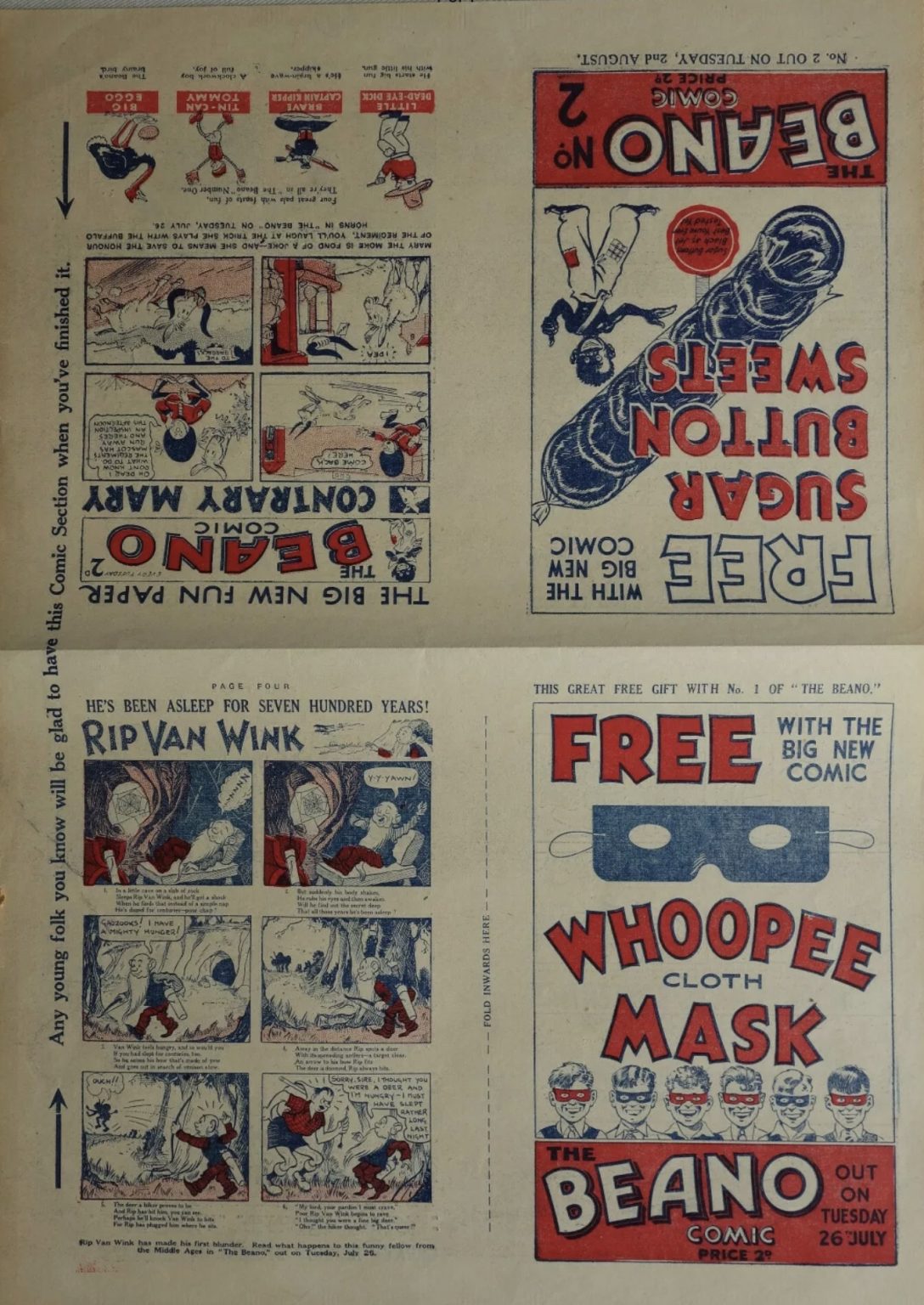 Rare 1930s Beano promotional flyer offered in latest Phil-Comics eBay ...
