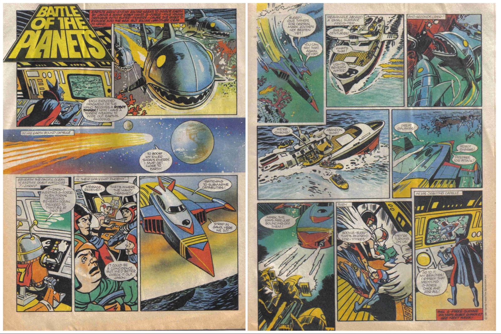 Keith Watson “Battle of the Planets” art for TV Comic included in this ...