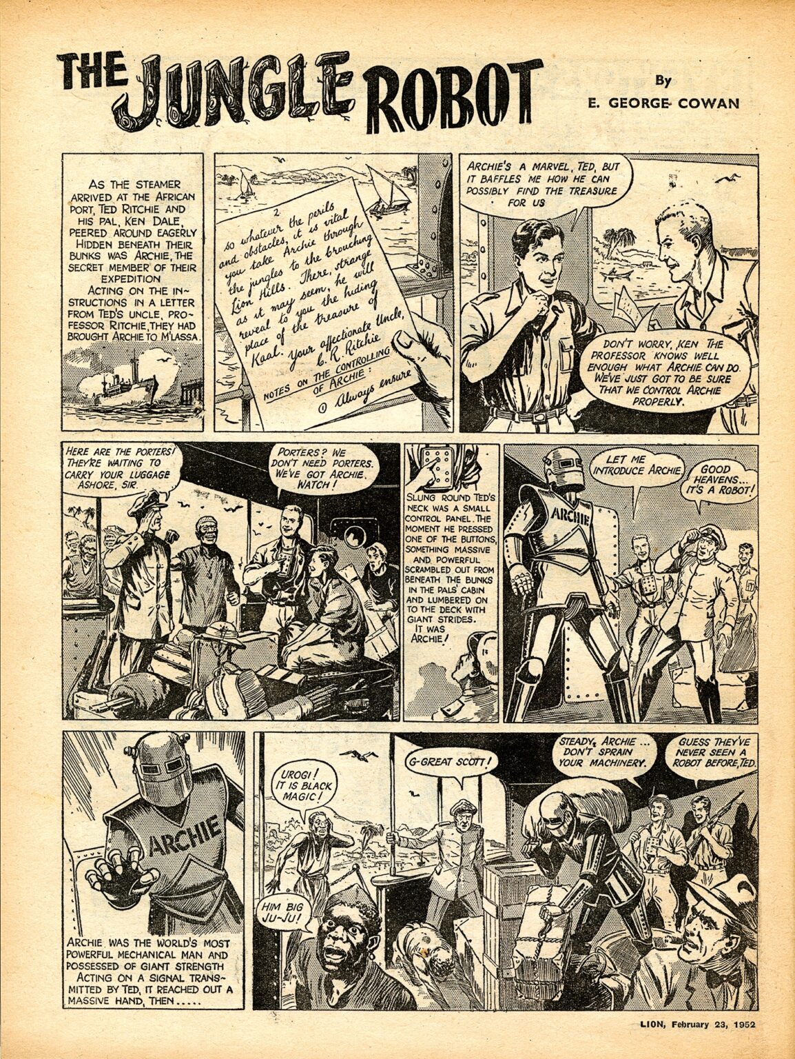 Creating Comics: Revisiting the original Robot Archie, by E. George Cowan and Alan Philpott ...