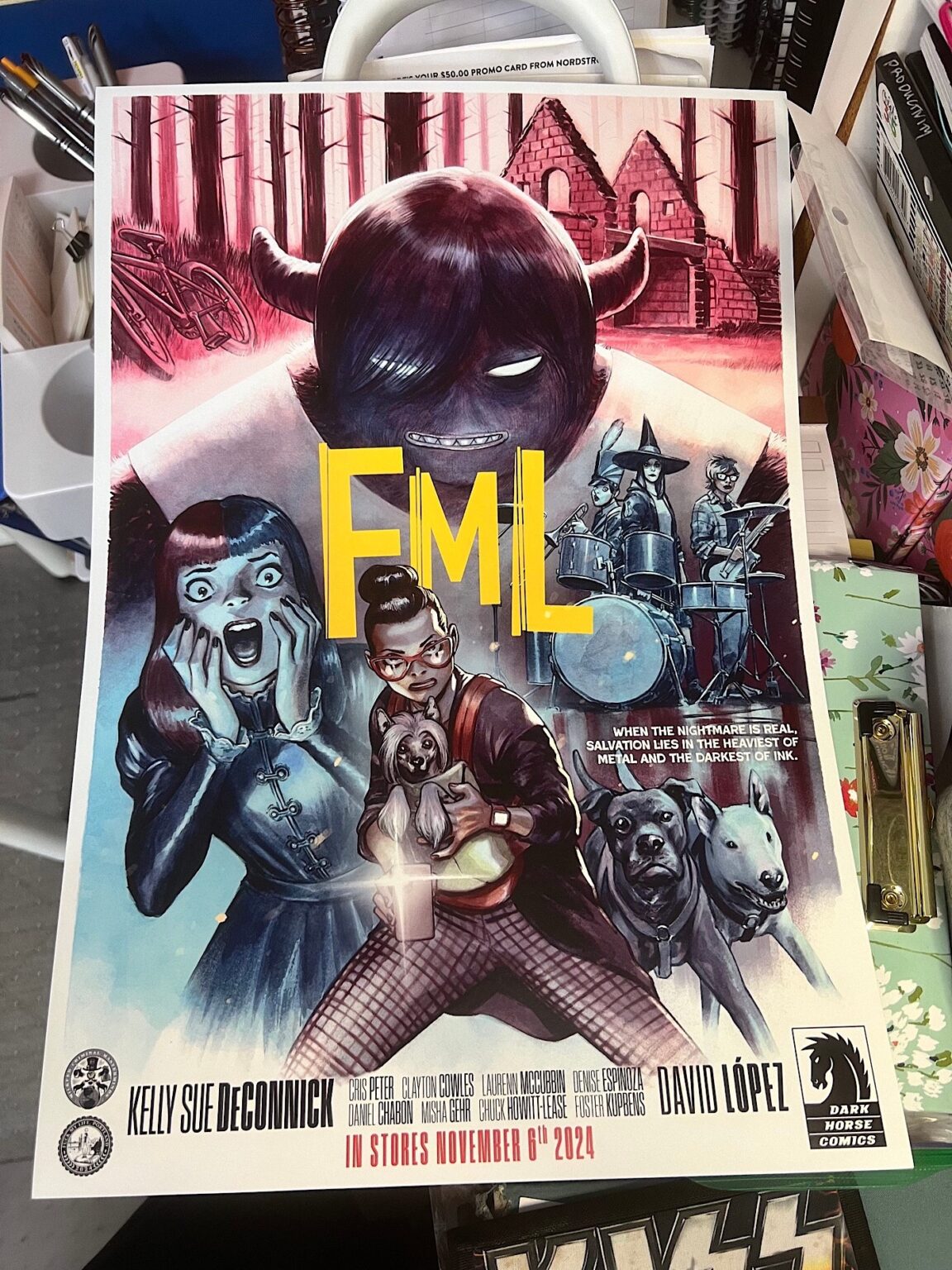 FML, new creator-owned series from Kelly Sue DeConnick and David López, promoted with ingenious ...