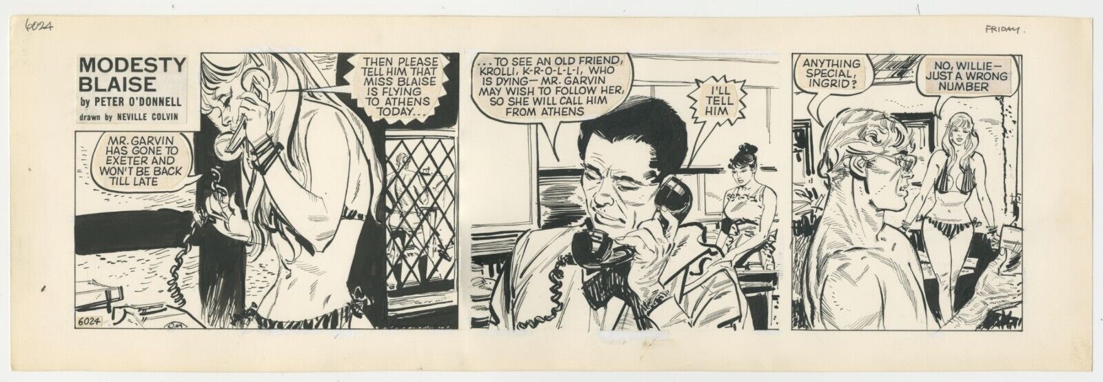 Neville Colvin Modesty Blaise strips on offer from Carol Day Books ...