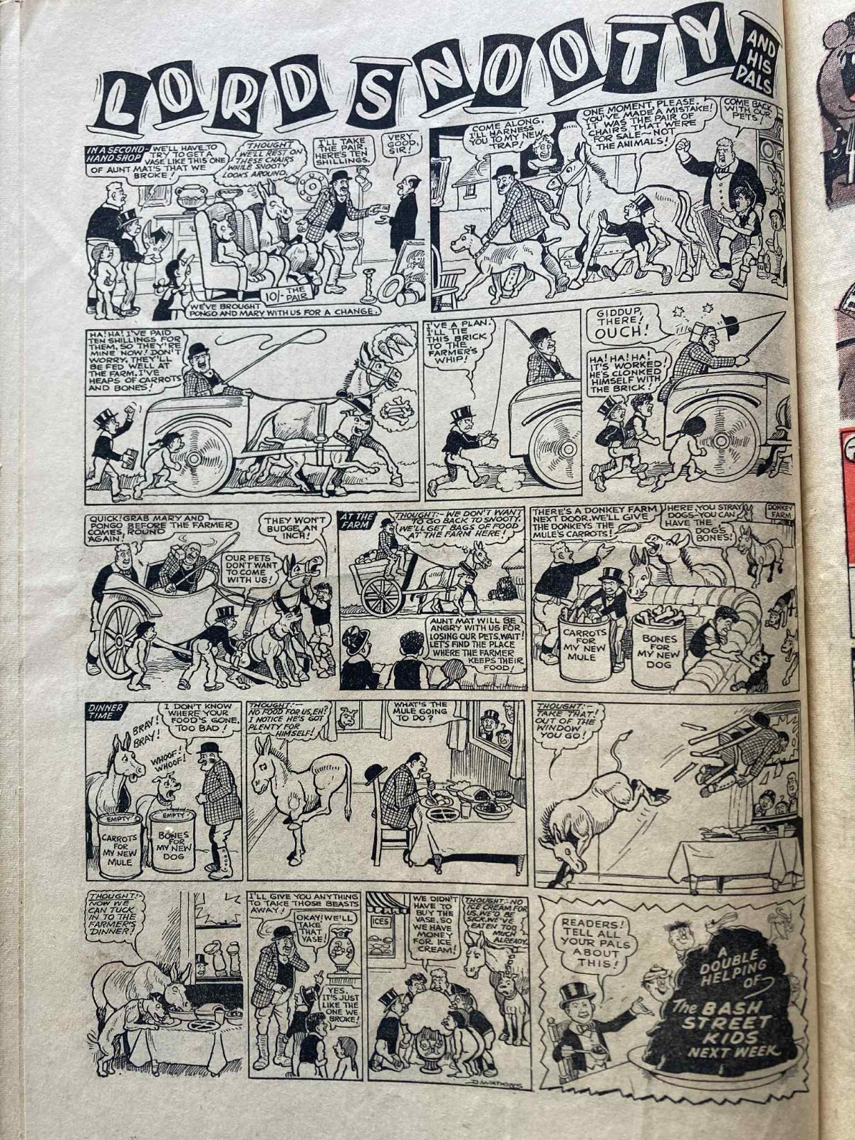 Original “Lord Snooty” art by Dudley Watkins offered at auction ...