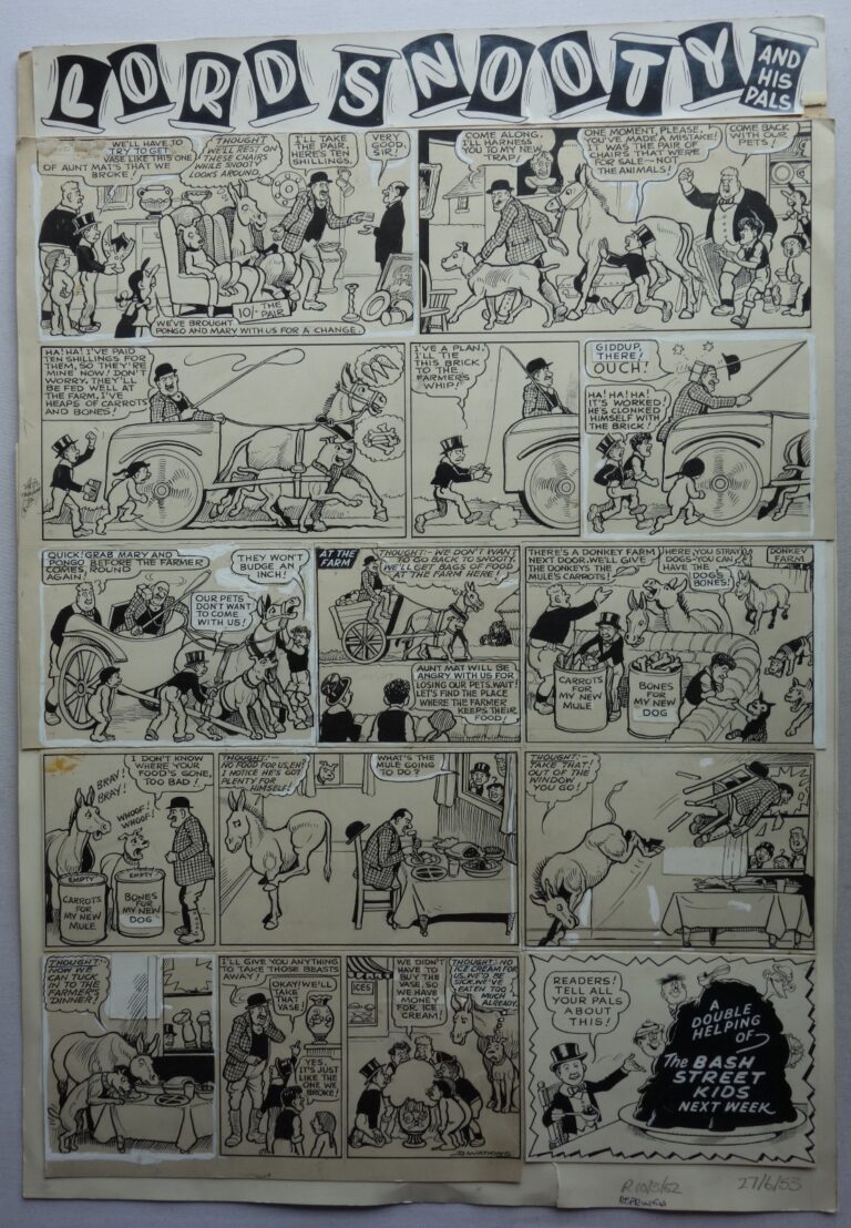Original “Lord Snooty” art by Dudley Watkins offered at auction ...