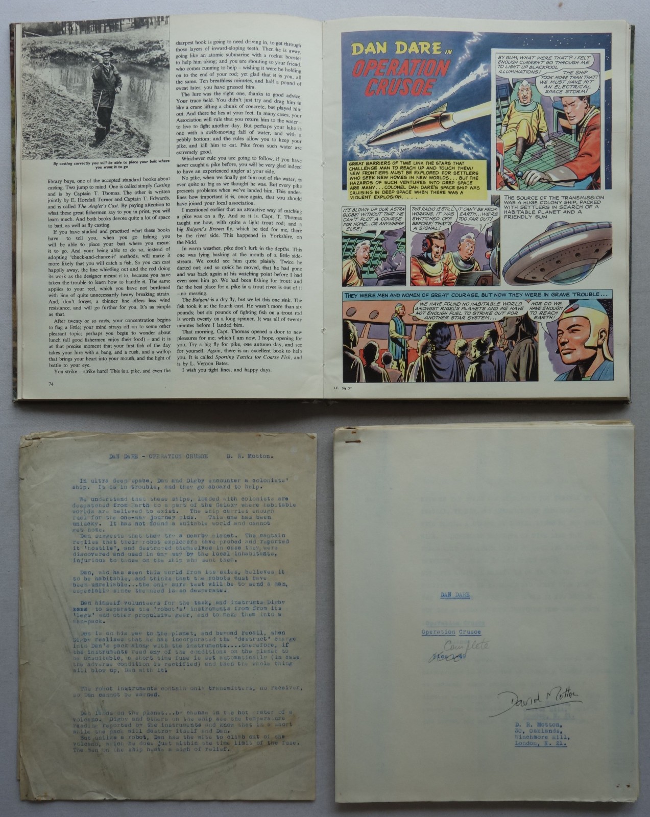 Unique Dan Dare script, “Johnny Fartpants” art and “Free Gift” British ...