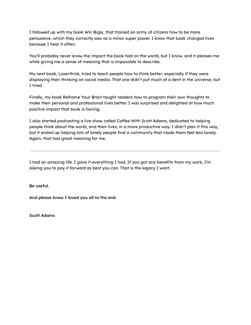 Disgraced “Dilbert” cartoonist Scott Adams passes, leaving final ...