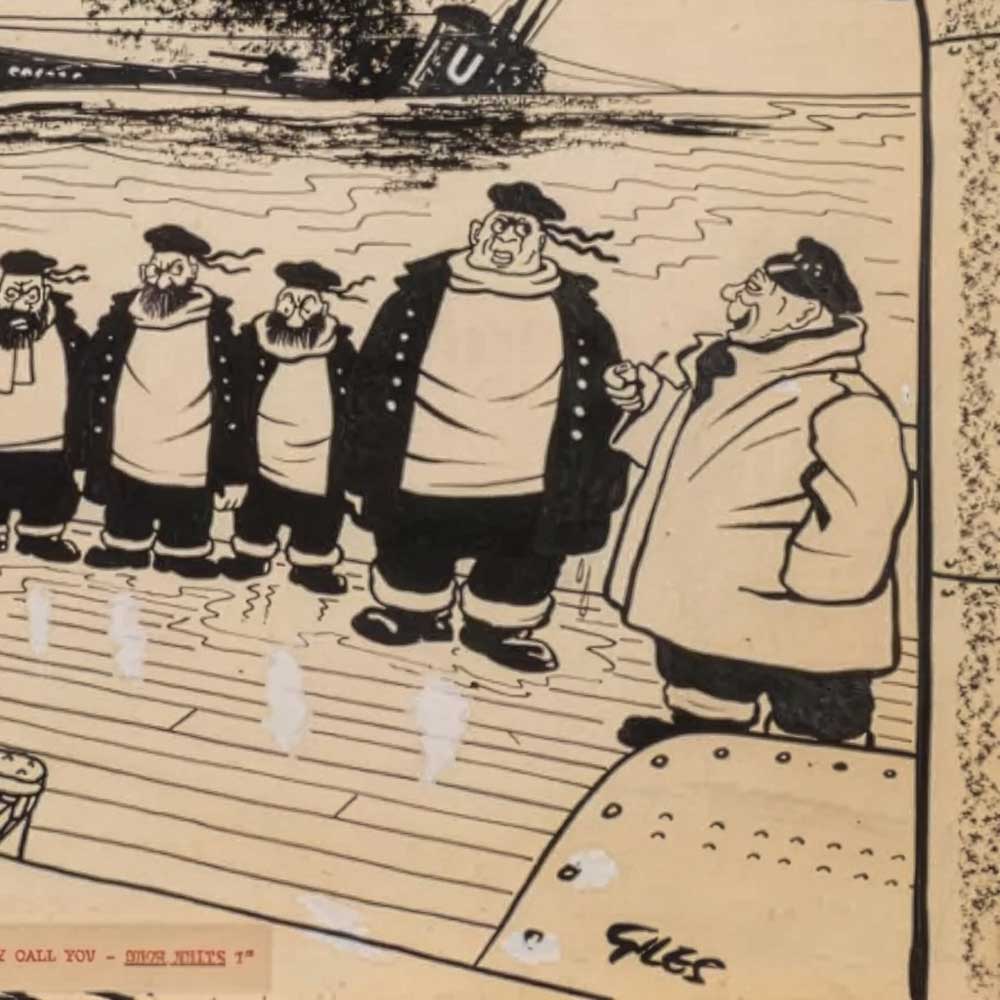 Original Giles World War Two Navy cartoon blows estimated sale price ...